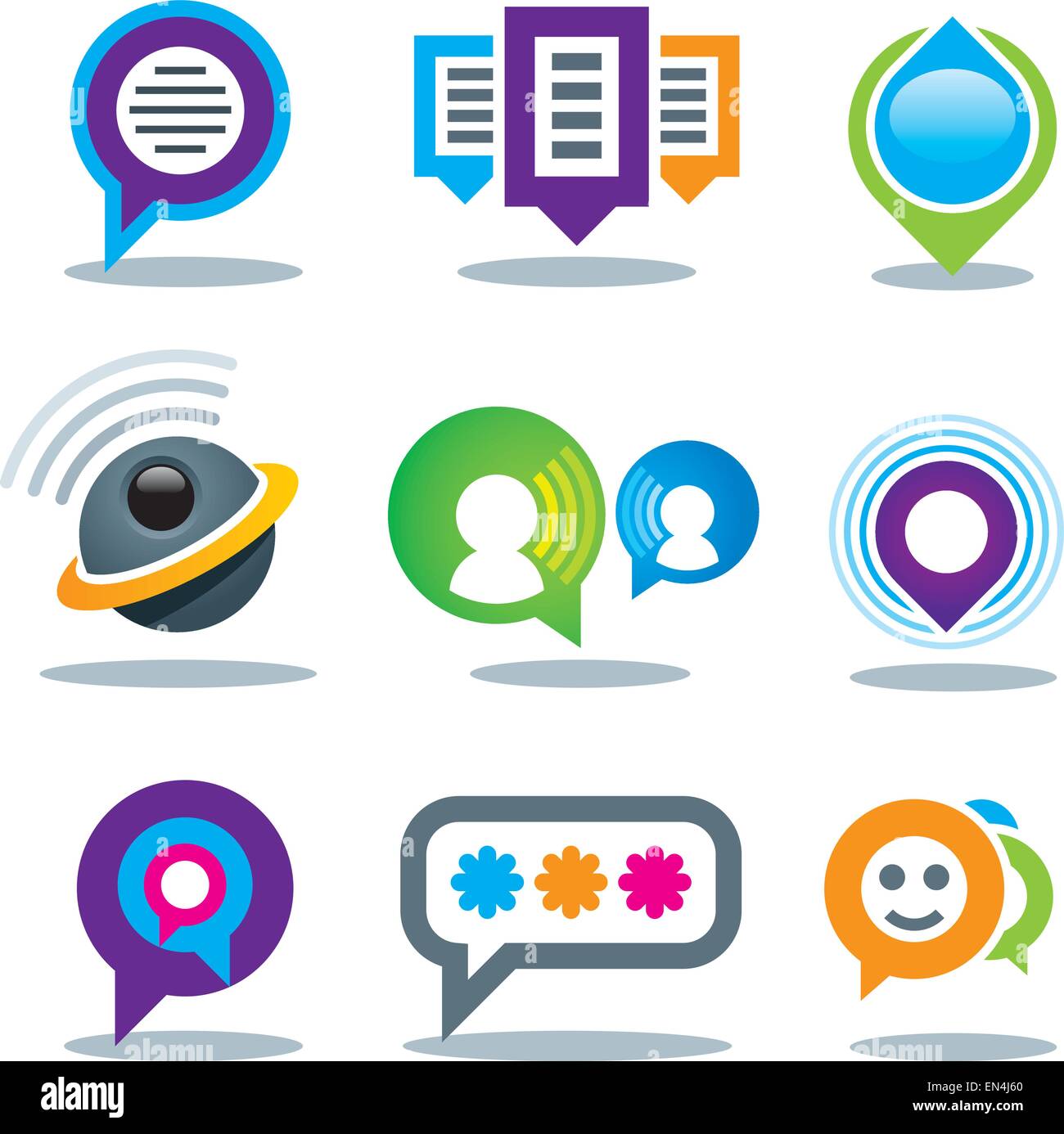 Communication of social people in world logo community media and ...