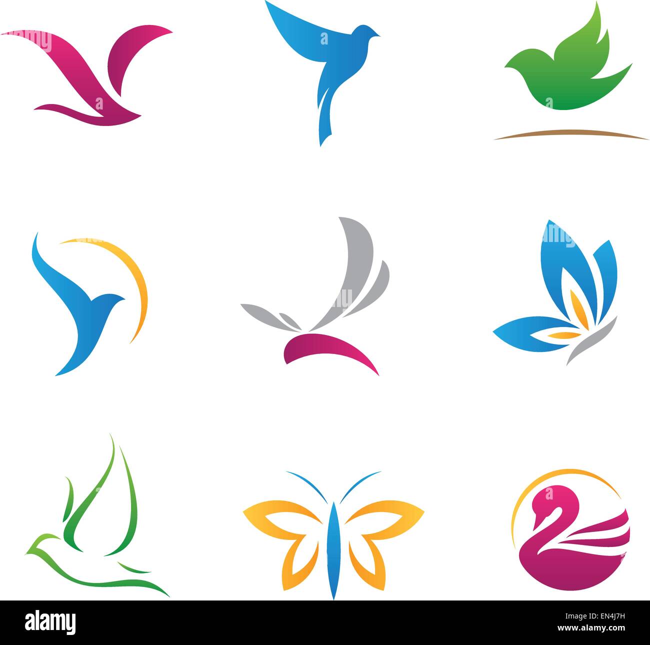 flying logos and icons Stock Vector Image & Art - Alamy