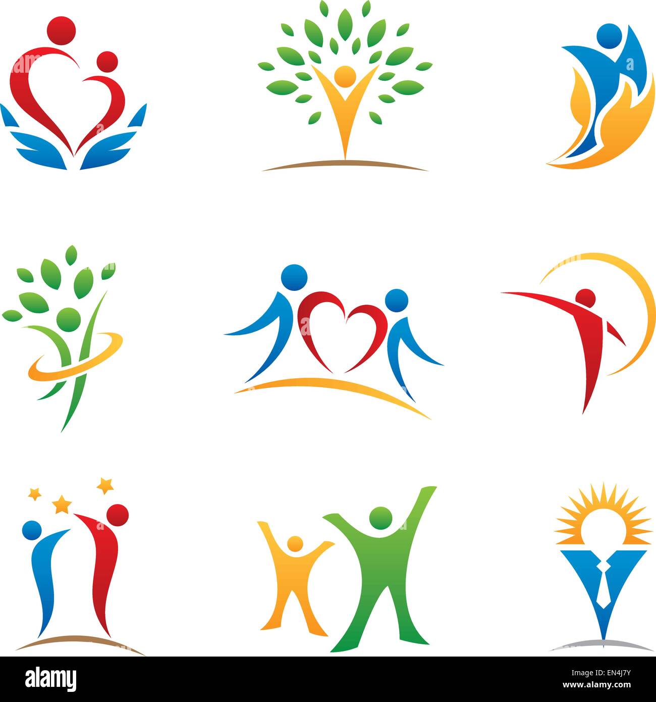 happy people logos and icons Stock Vector Image & Art - Alamy