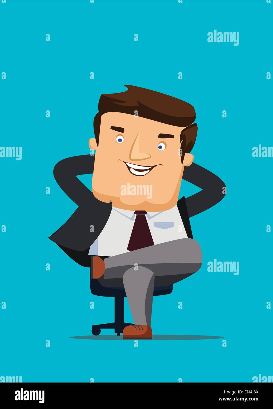 CEO sitting in a chair with big idea vector illustration Stock Vector ...