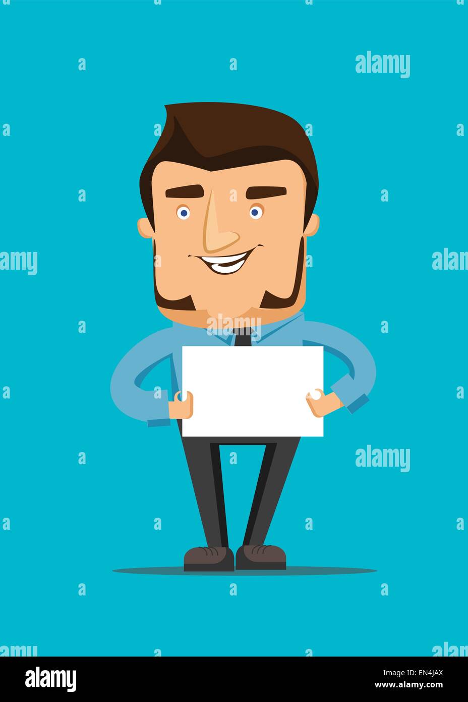 Man holds a blank white peace of paper vector illustration icon Stock ...