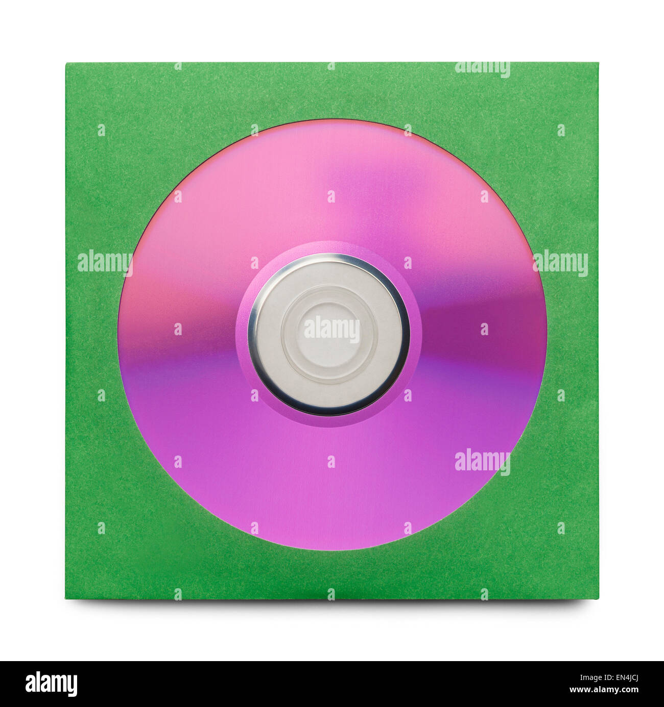 Purple Disc in Green Case Isolated on a White Background Stock Photo ...