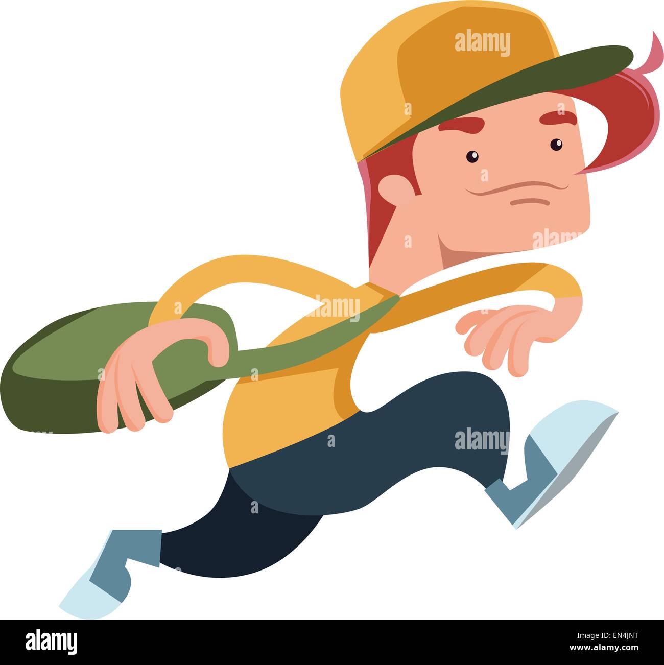 Boy running with a bag vector illustration cartoon character Stock ...