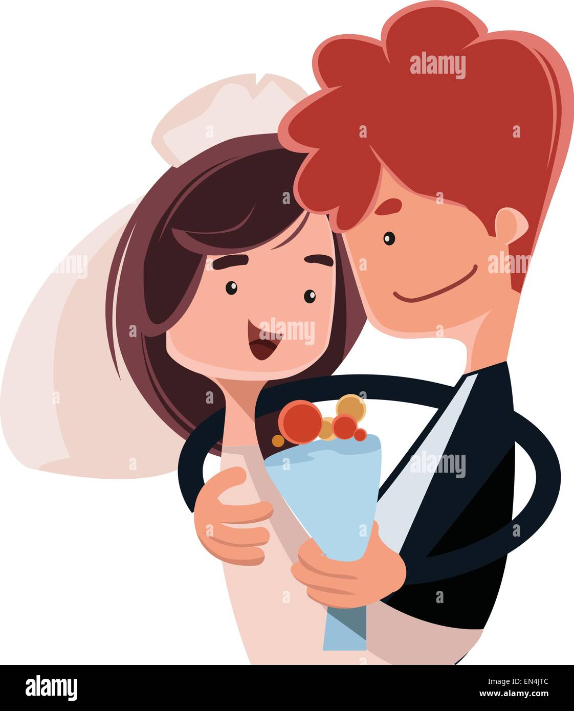 Couple got married vector illustration cartoon character Stock Vector ...