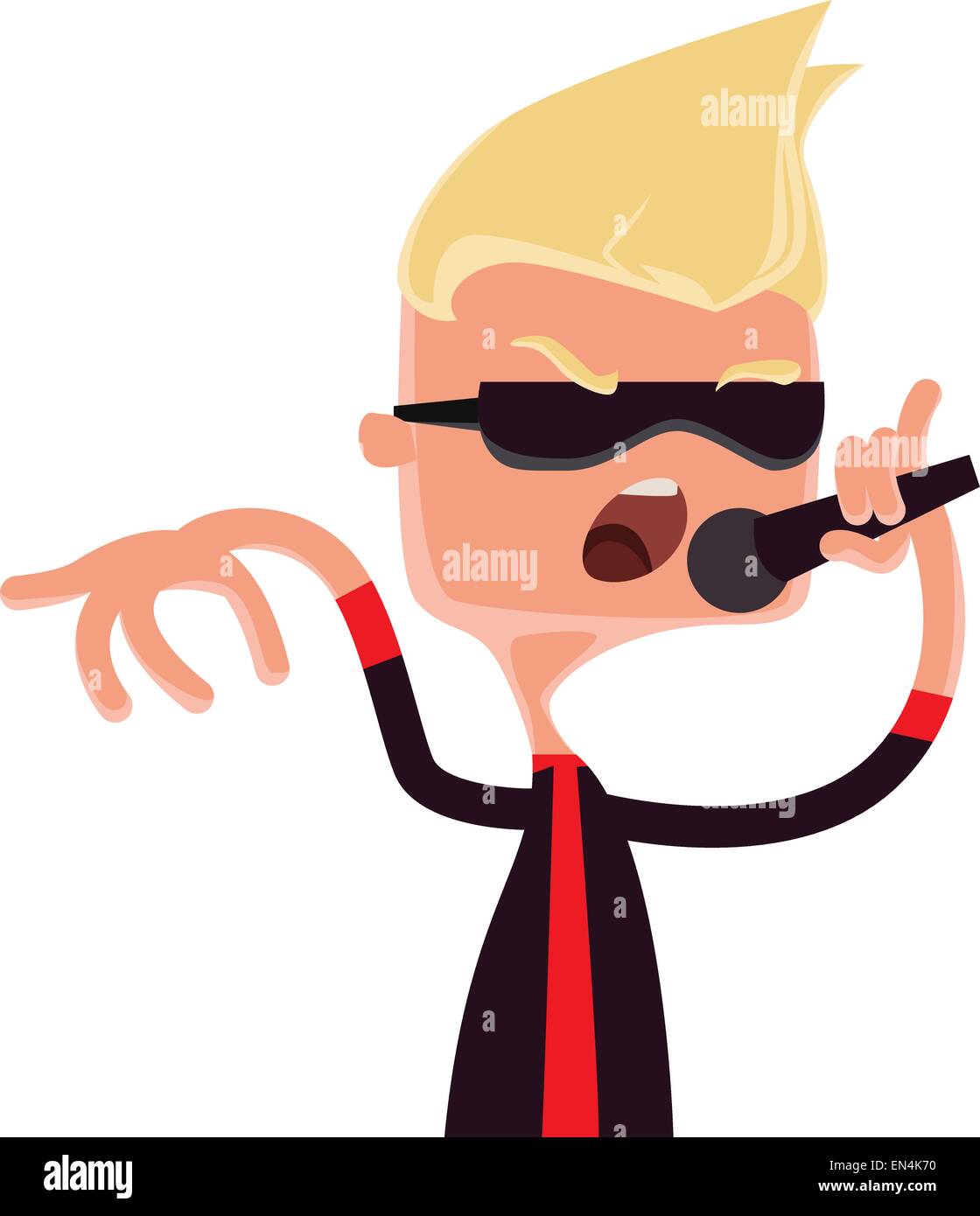 Young man rock star singing vector illustration cartoon character Stock ...