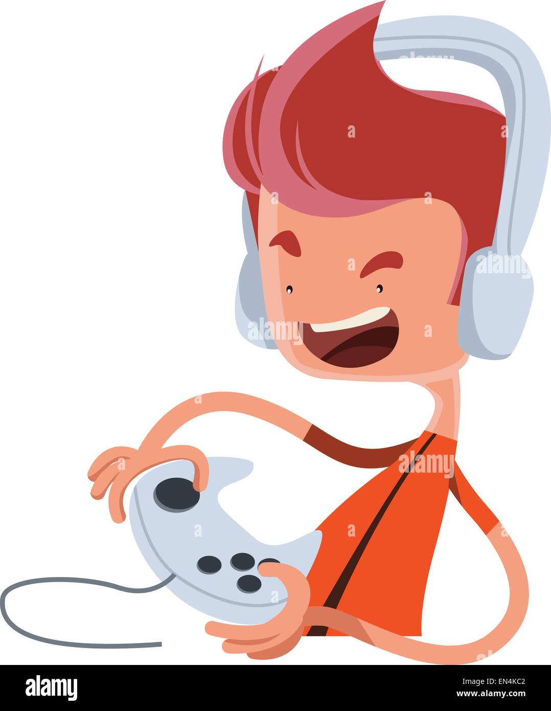 Playing the game vector illustration cartoon character Stock Vector ...