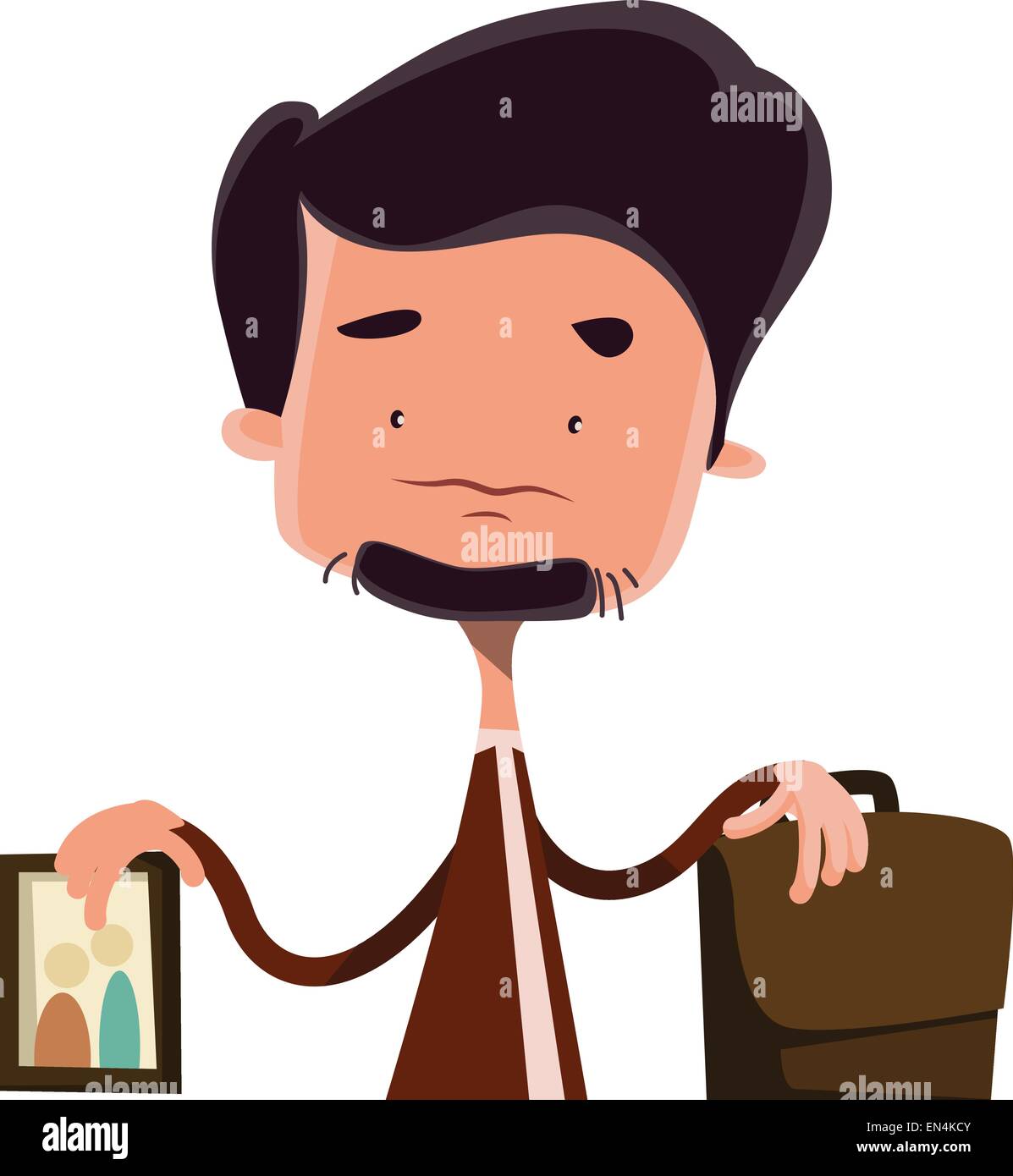 Businessman divided between family and job vector illustration cartoon ...