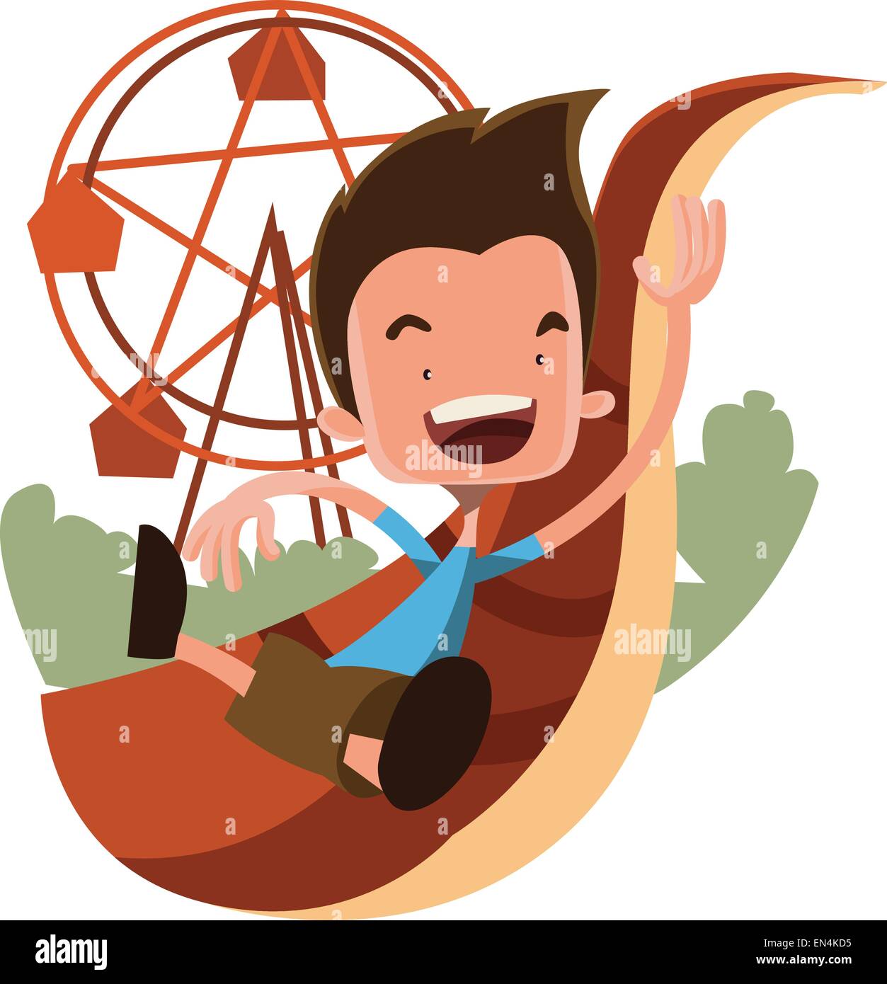 Boy at the luna park vector illustration cartoon character Stock Vector ...