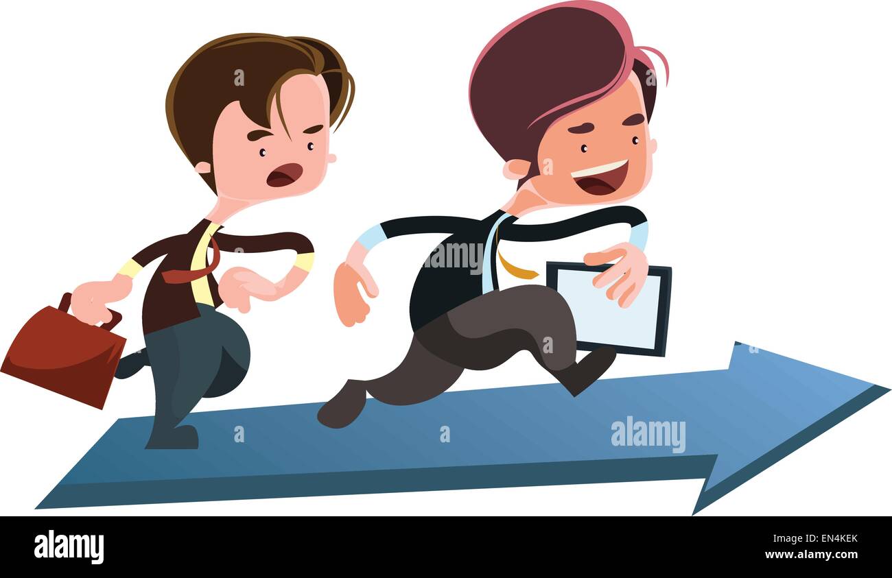 Running to the top business vector illustration cartoon character Stock ...