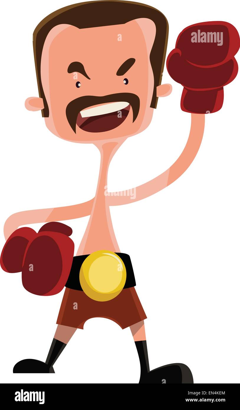 Mad boxer fighter vector illustration cartoon character Stock Vector ...