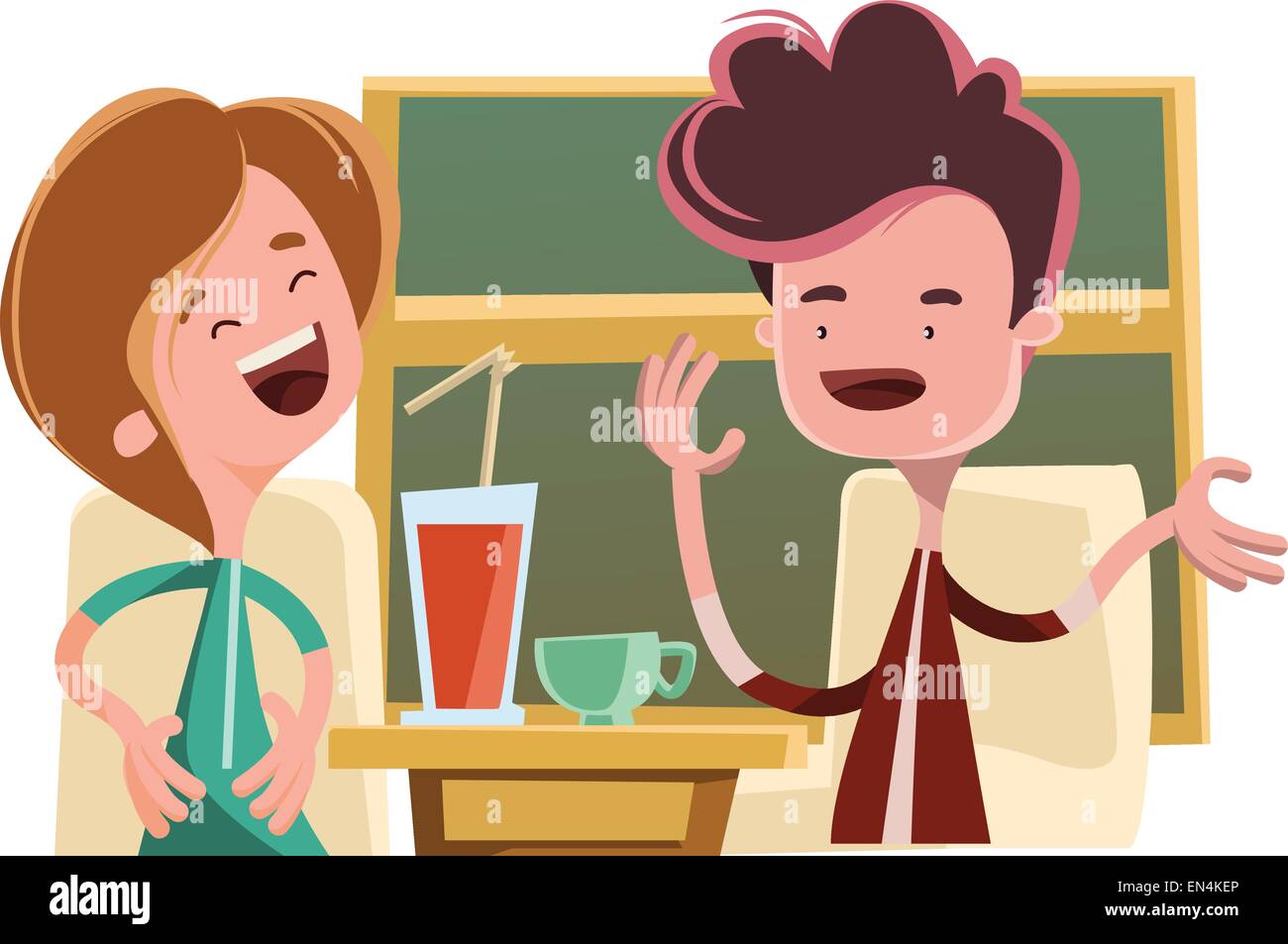 Friends talking in a bar vector illustration cartoon character Stock ...