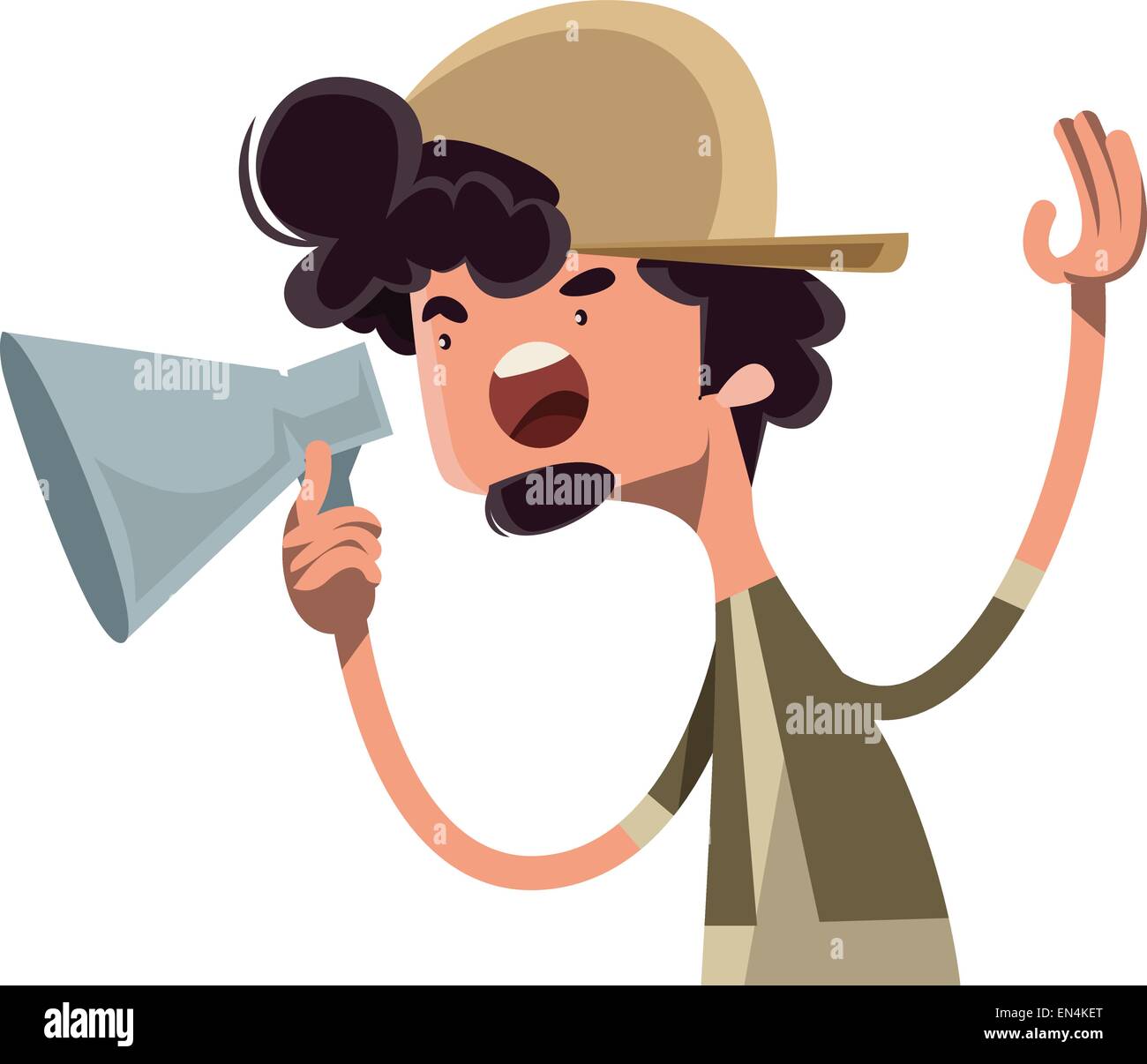 Movie director yelling cut vector illustration cartoon character Stock ...