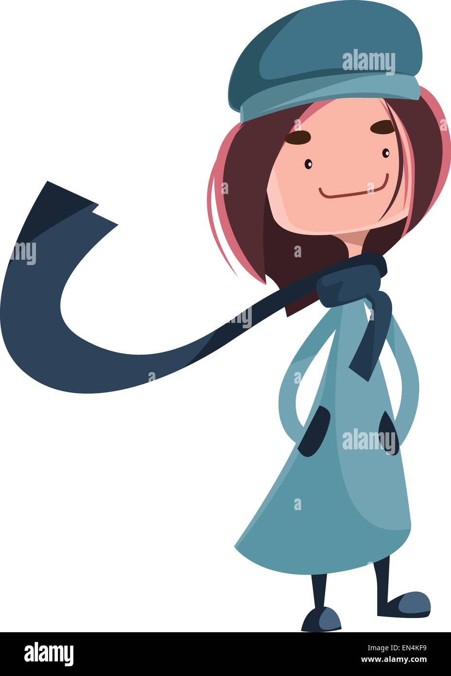 Mysterious young beautiful girl vector illustration cartoon character ...