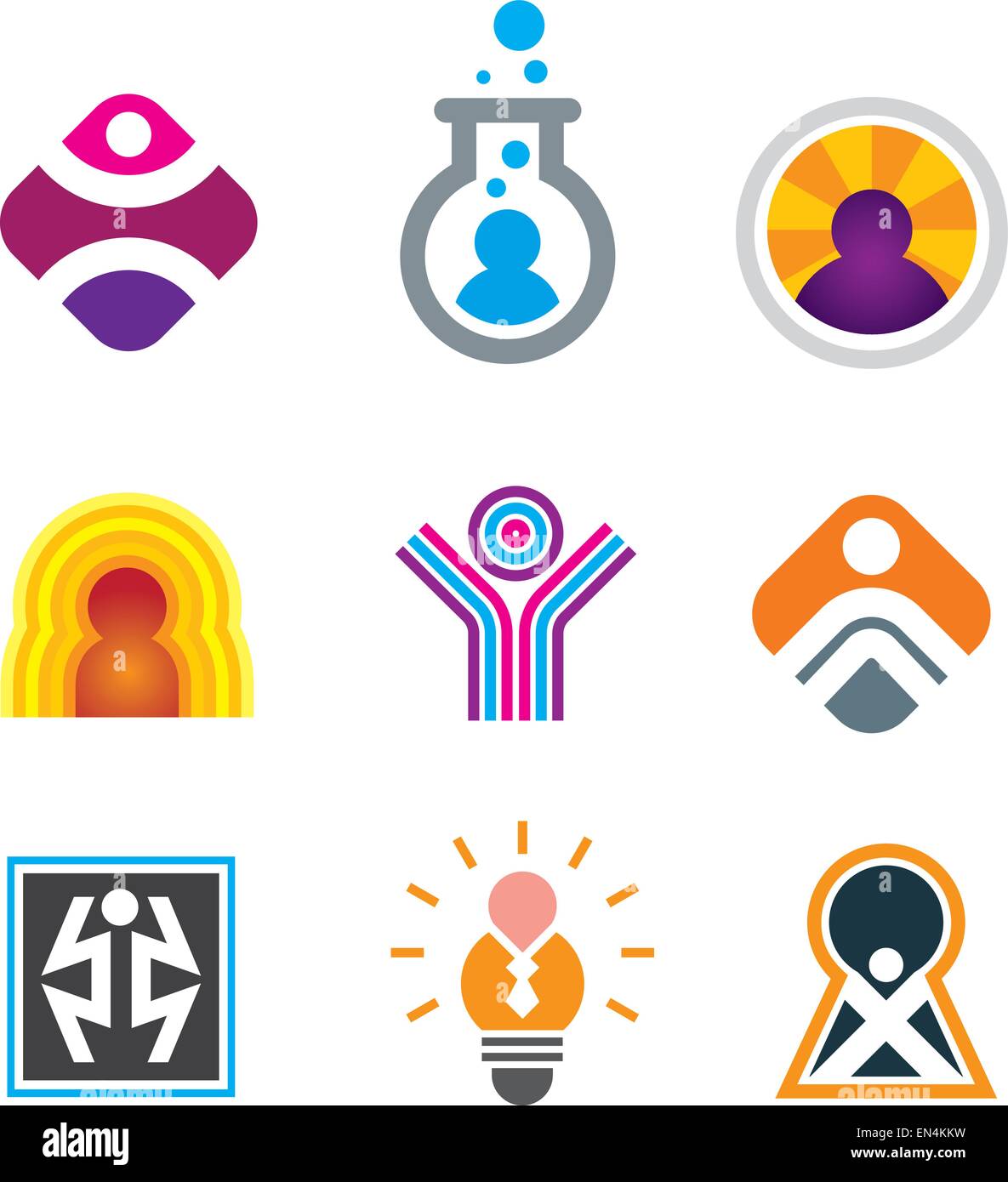 People in object just being awesome in creative genius symbols Stock ...