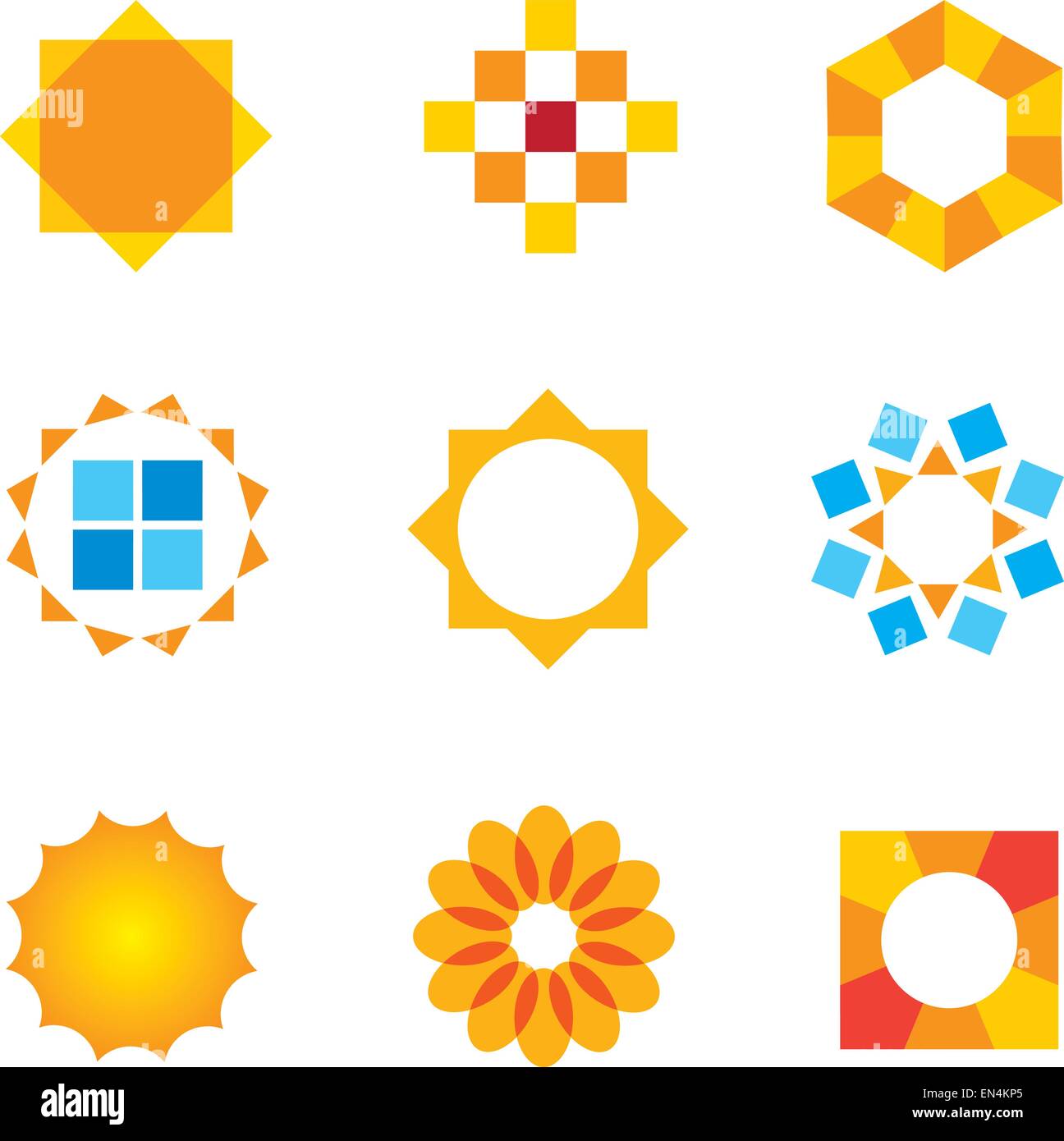 Beautiful estate decoration Sun symbol logo icon vector Stock Vector ...