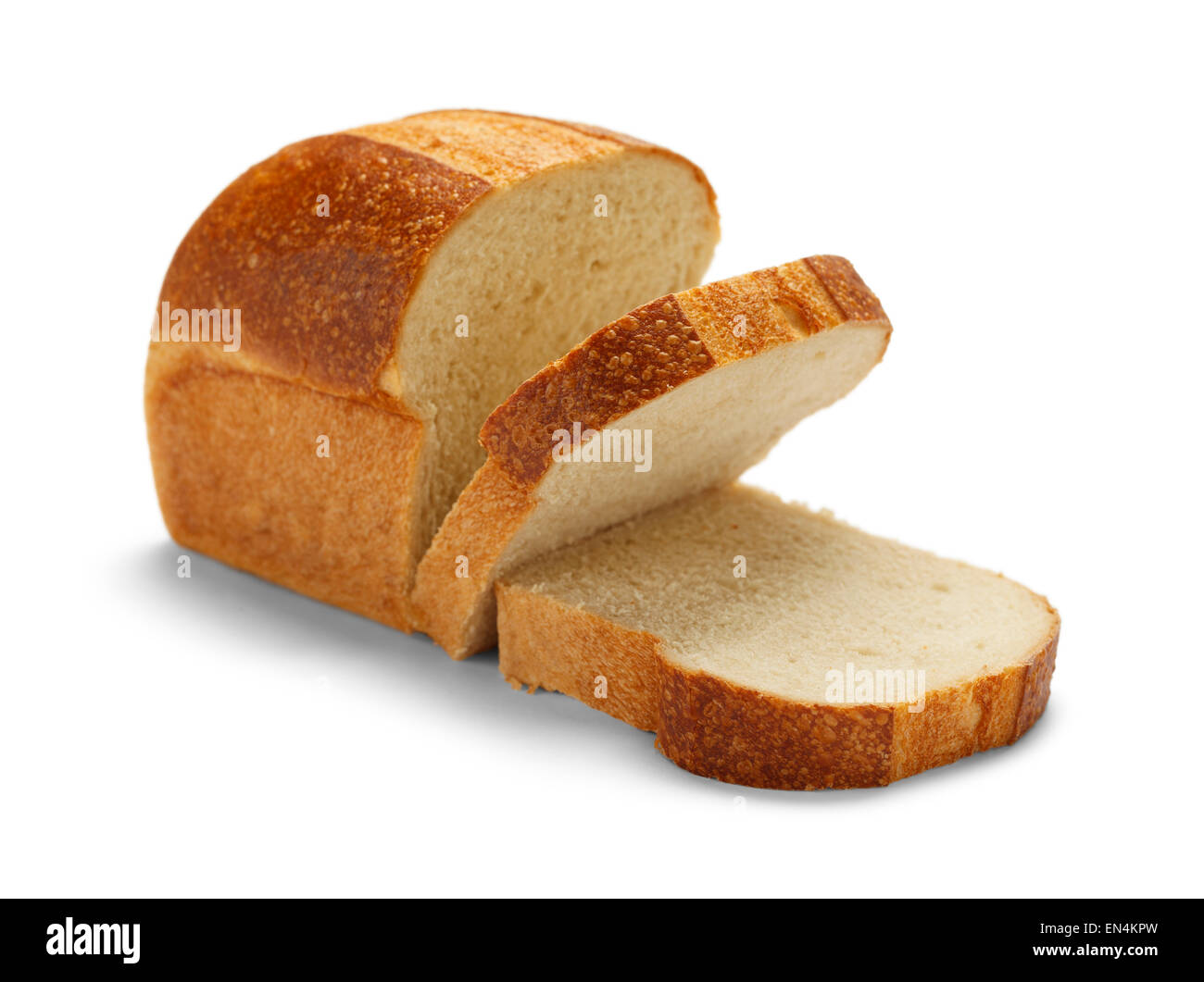 Sliced Loaf of Wheat Bread Isolated on White Background Stock Photo - Alamy