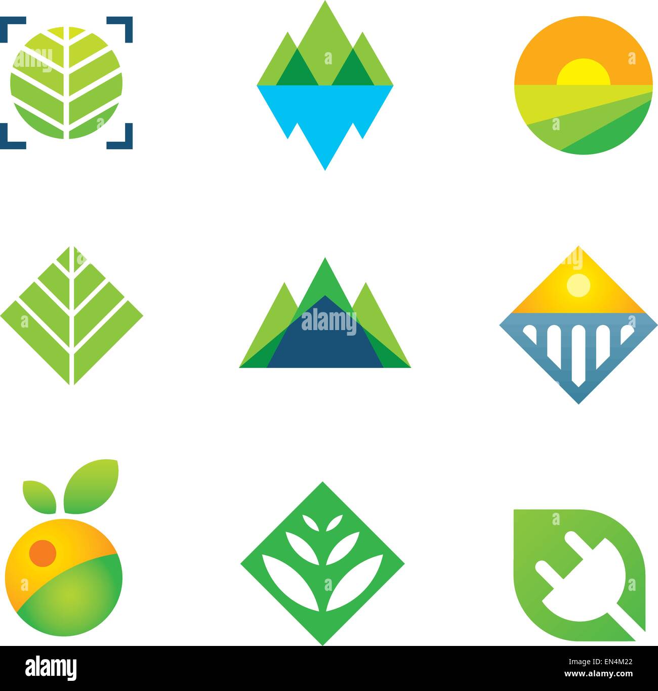 Wild green nature captured energy for future generation logo icon Stock ...