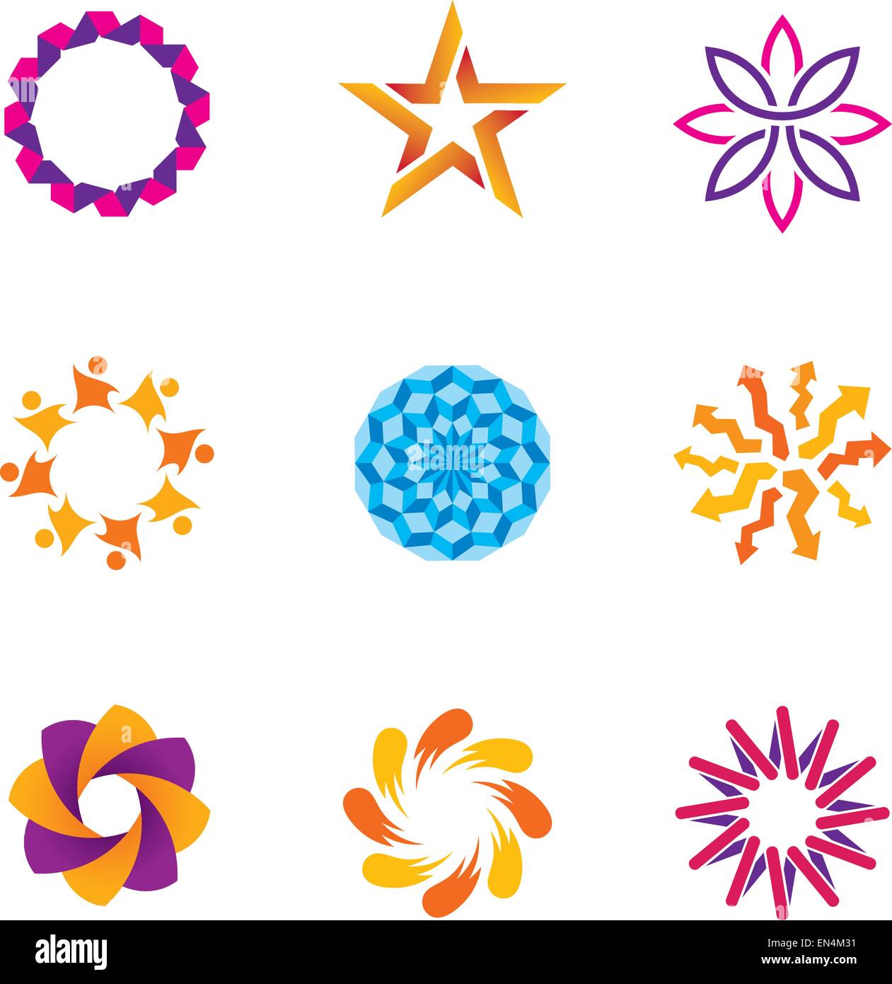 People abstract connected community spiral success circle logo icons ...