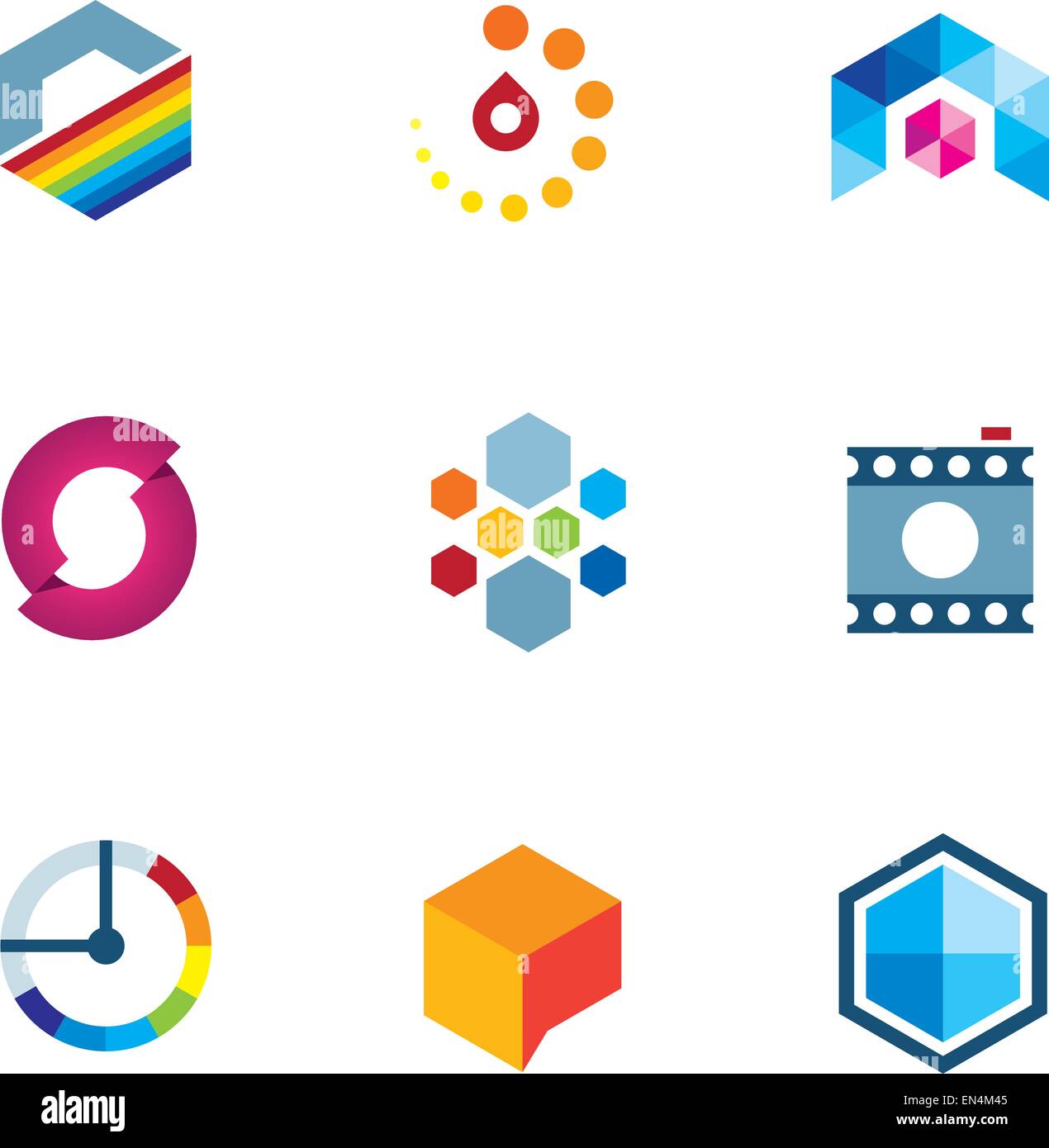 Artist design community logo creative industry visual icon set Stock ...