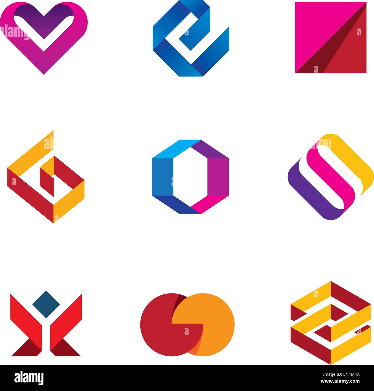 Creative business company tape line help care logo icon set Stock ...