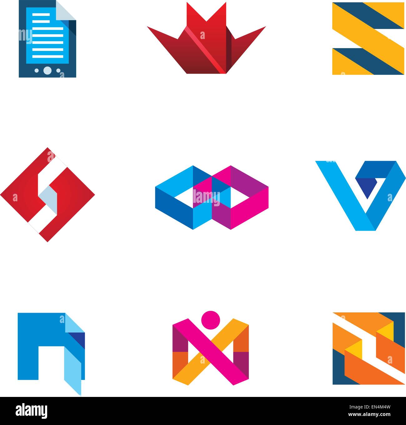Startup innovation business innovation logo icon set next generation ...