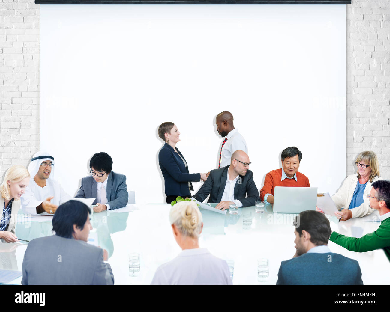 Business People Corporate Meeting Presentation Corporate Diversity ...