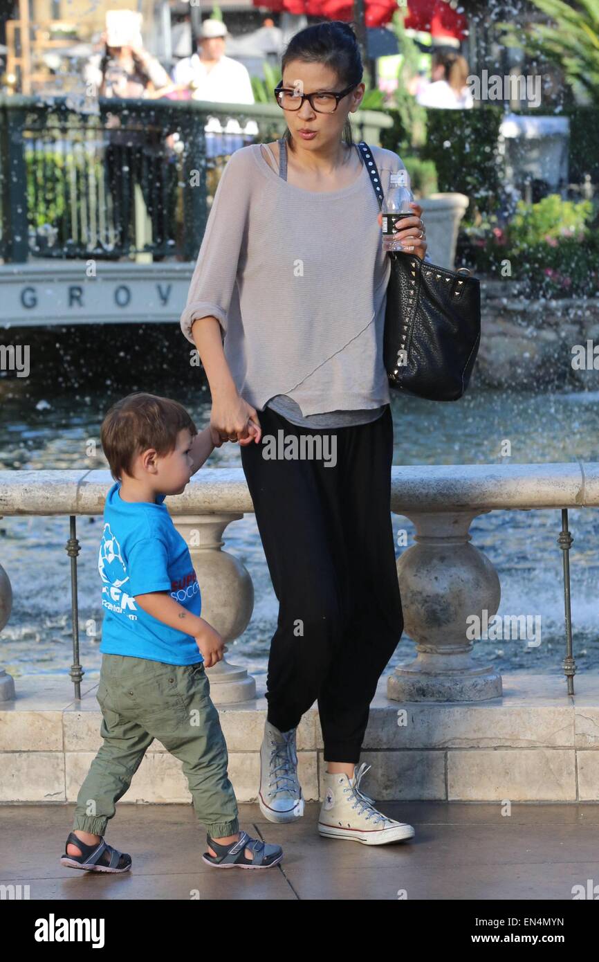 SuChin Pak and her son enjoy a day together at The Grove Featuring ...