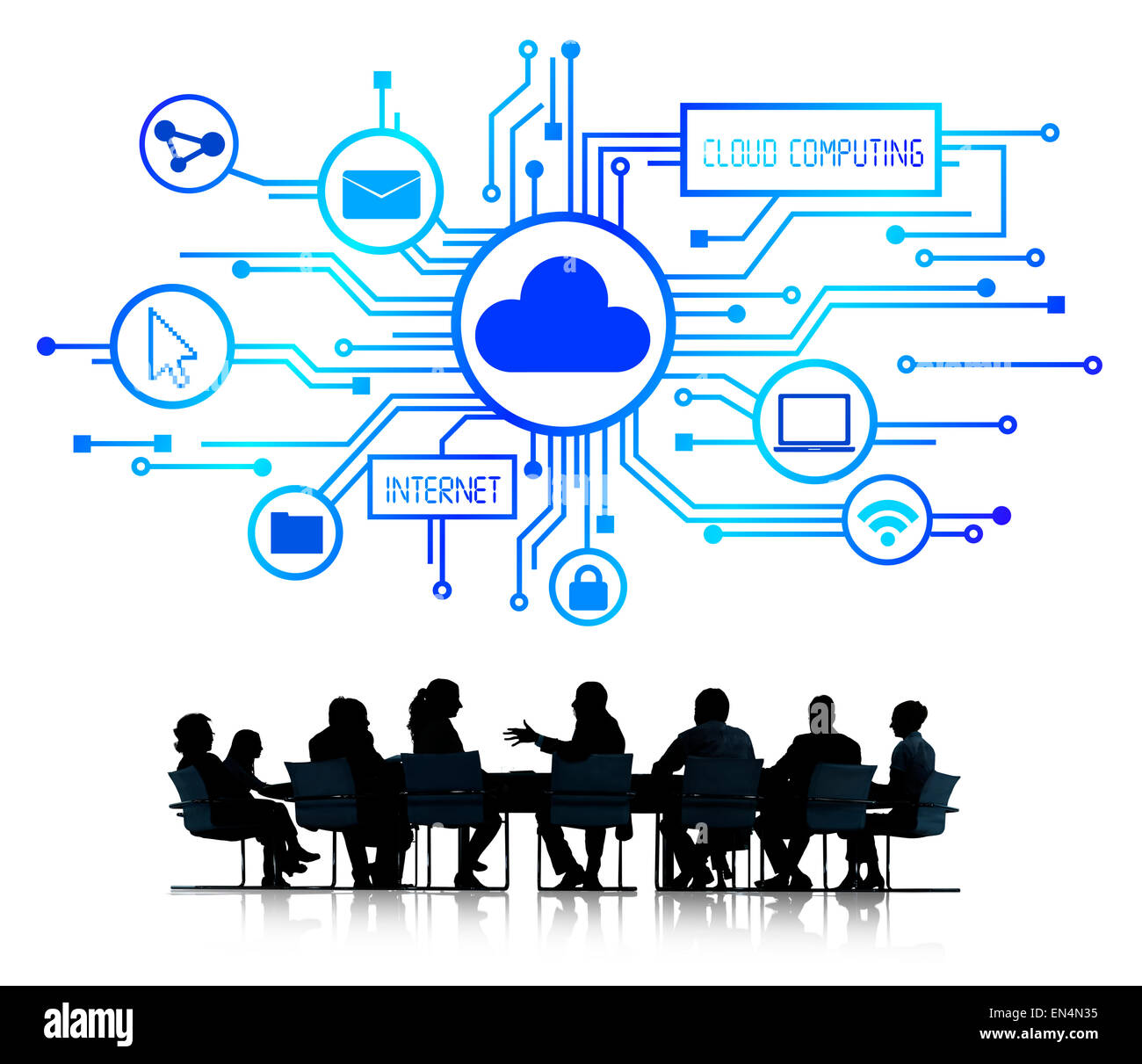 Group of Business People Discussing Cloud Computing Stock Photo - Alamy