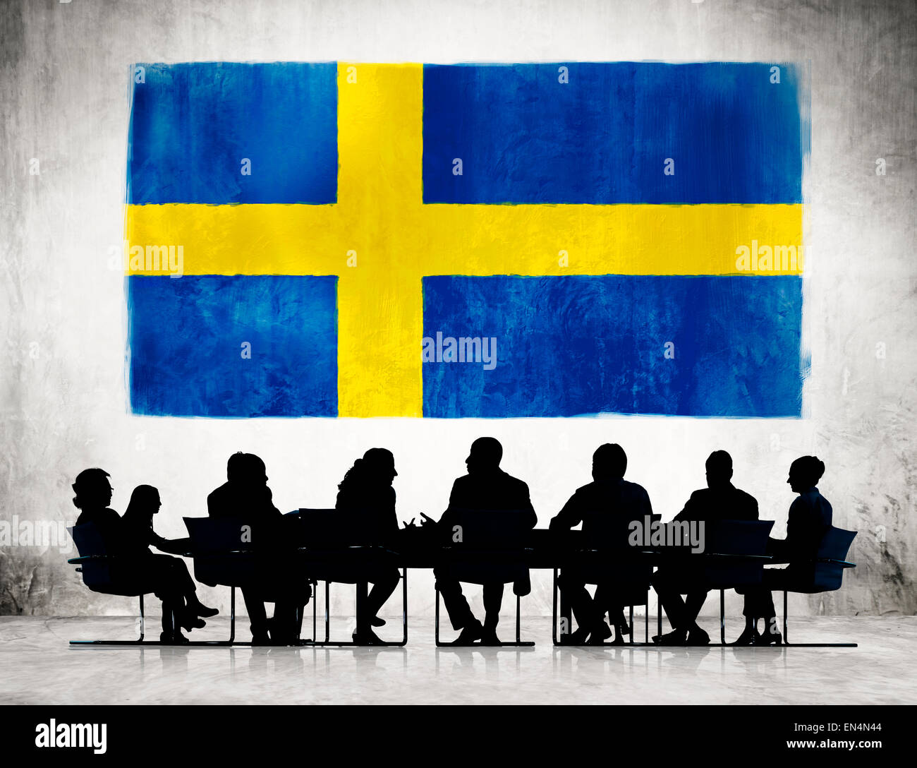 Group of Corporate People Having a Meeting Regarding the National ...