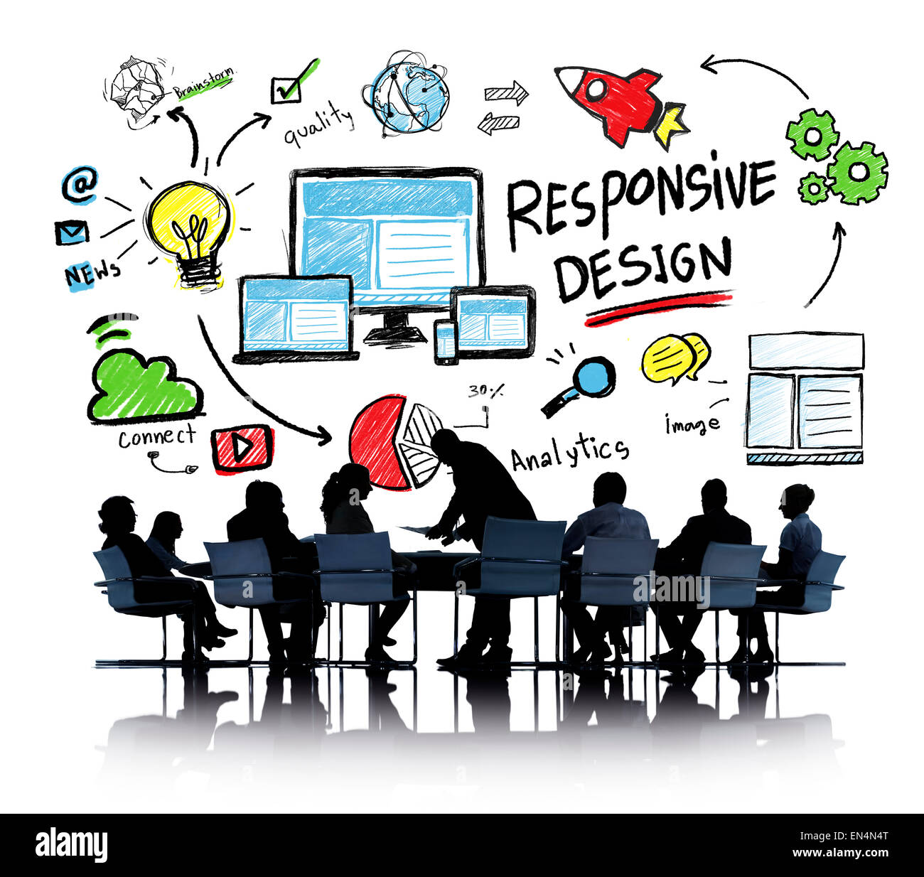 Responsive Design Internet Web Online Business Meeting Concept Stock ...