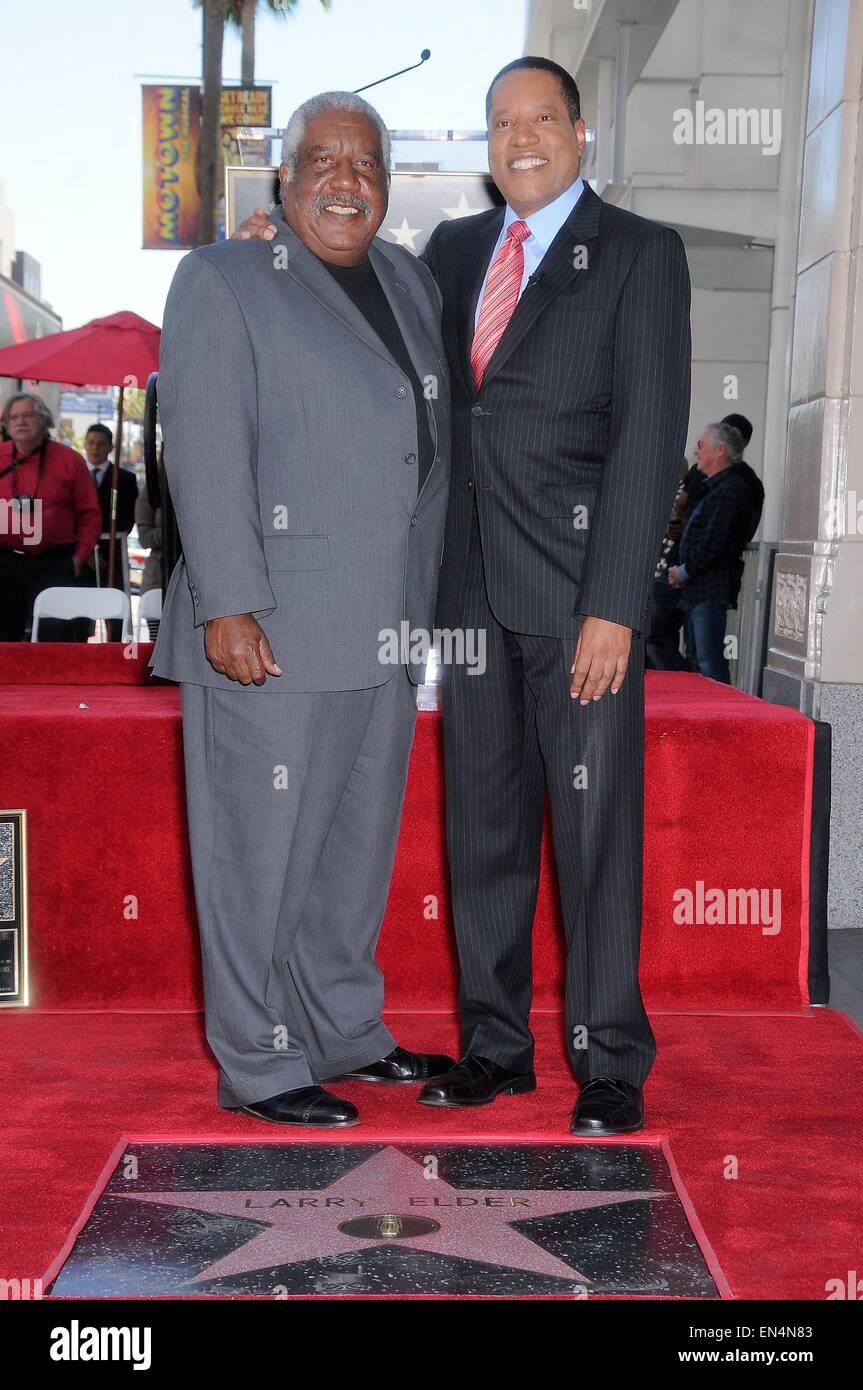 Los Angeles, CA, USA. 27th Apr, 2015. Kirk Elder, Larry Elder at the ...