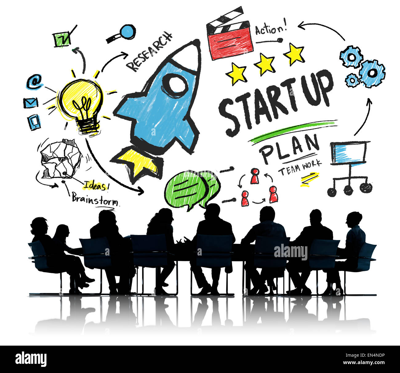 Start Up Business Launch Success Business Meeting Concept Stock Photo ...
