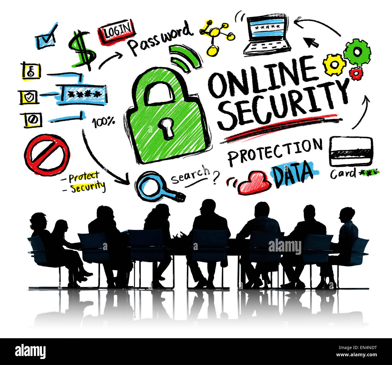 Online Security Protection Internet Safety Business Meeting Concept ...