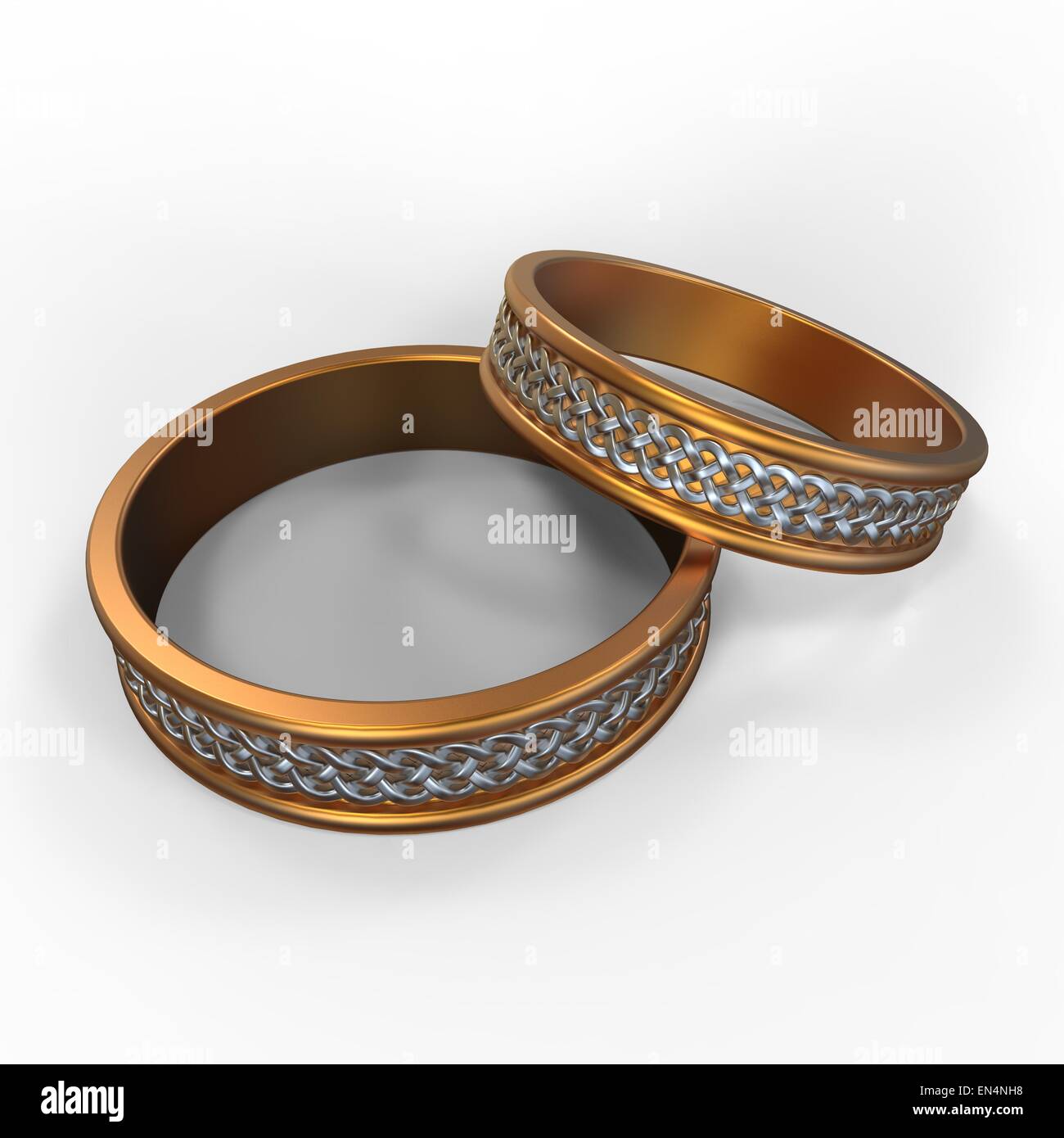 Wedding Rings On A White Background Stock Photo - Alamy