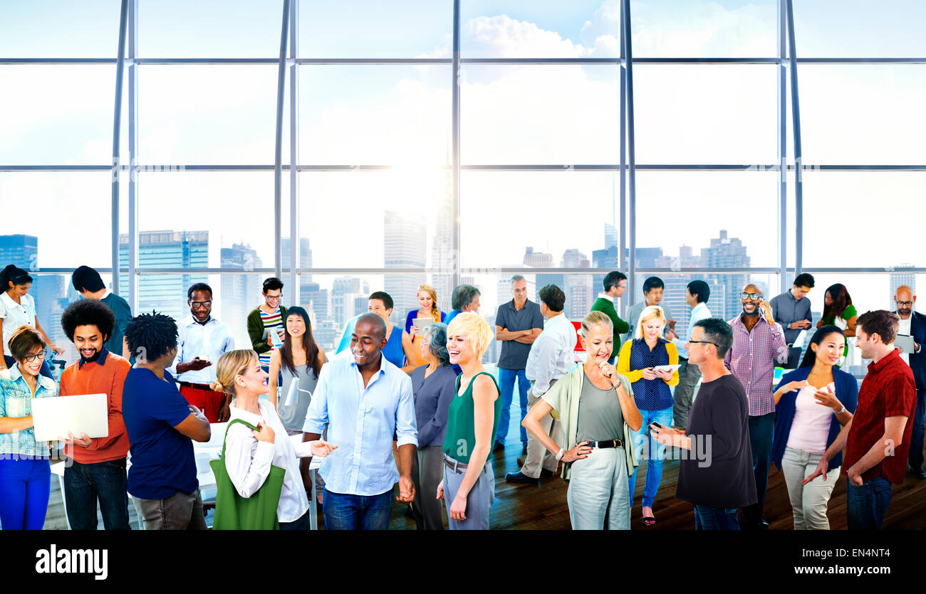 Multiethic Group of People Business Communication Office Concept Stock ...
