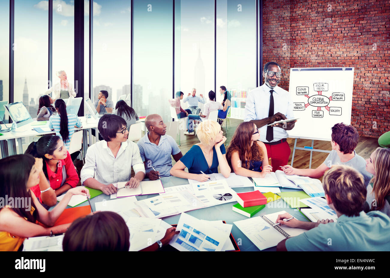 Multiethnic Group of People with Global Communications Concept Stock ...