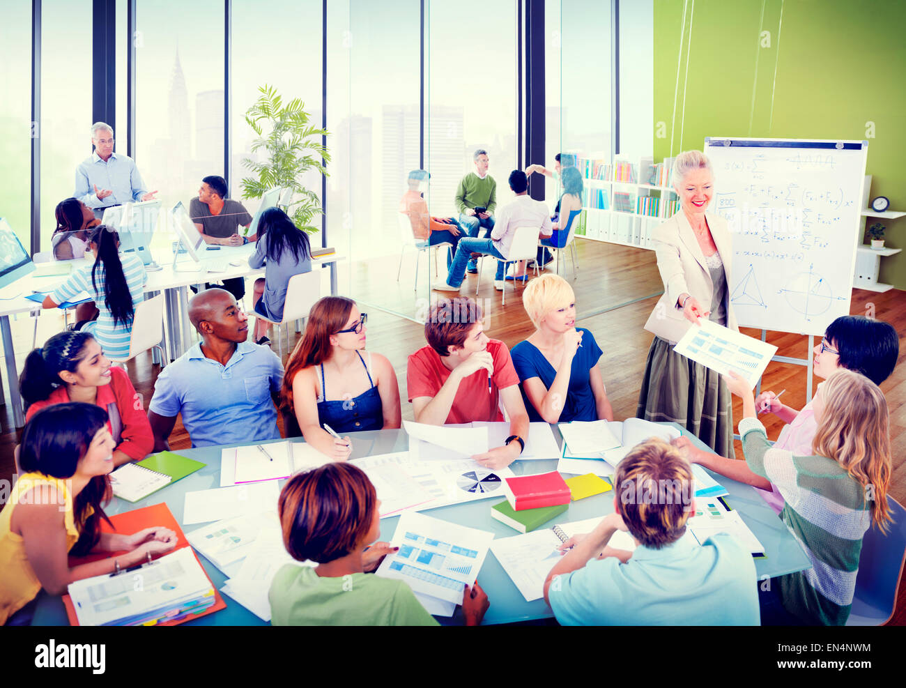 Diverse Students Learning from the Professor Stock Photo - Alamy