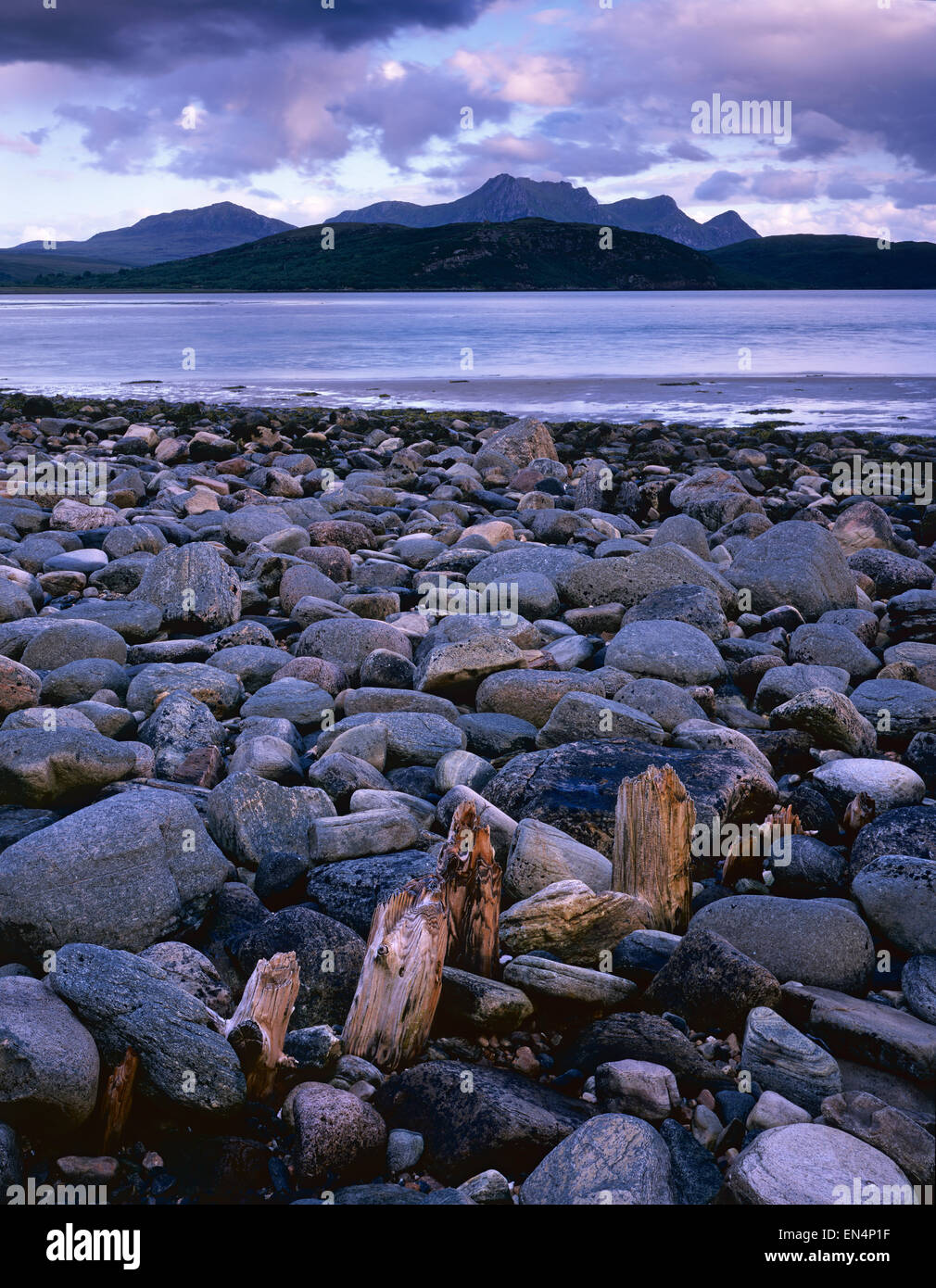 Ben Loyal viewed from the causeway over the Kyle of Tongue, Sutherland ...