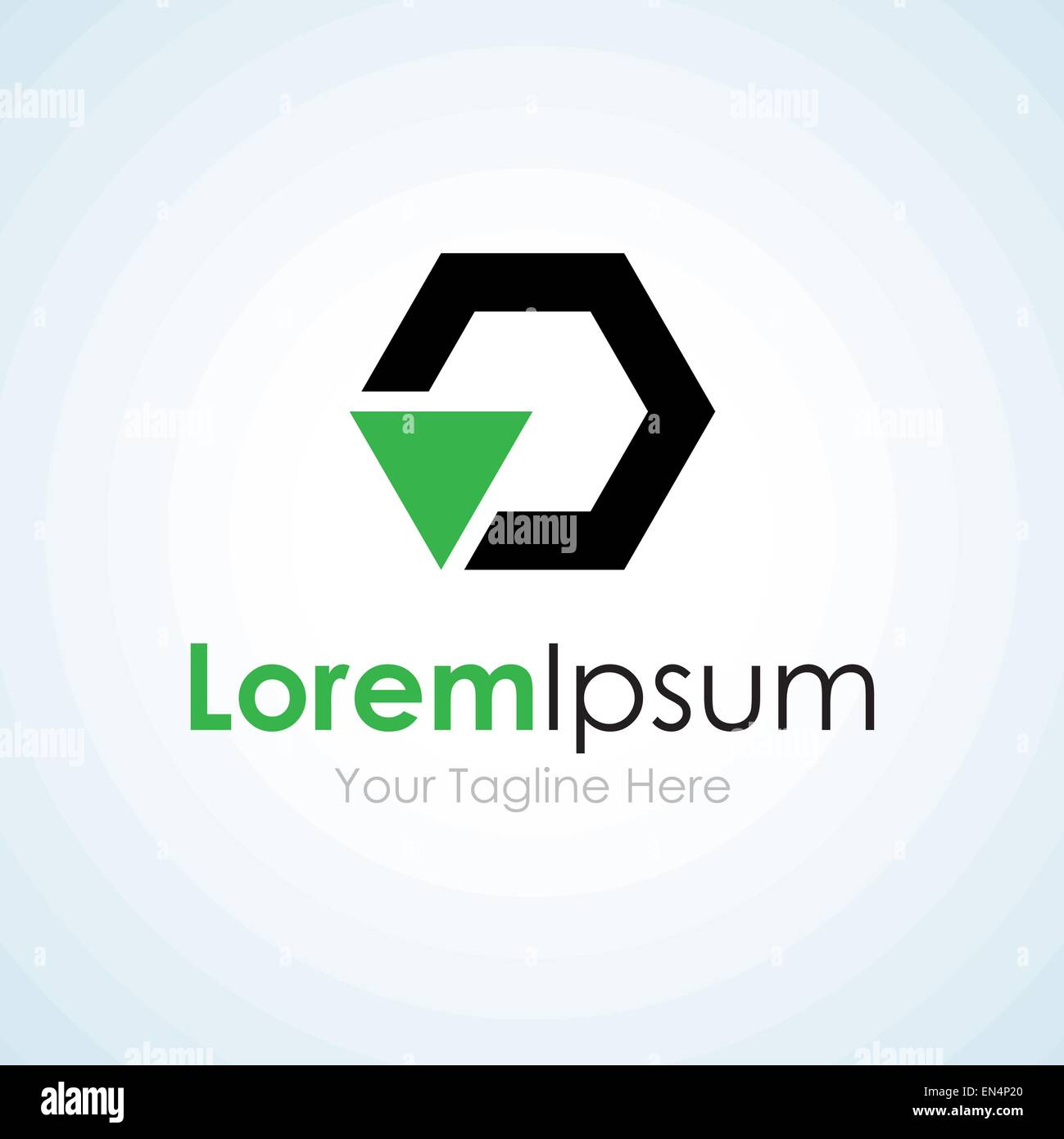 Hexagon shape with green arrow future concept elements icon logo Stock ...