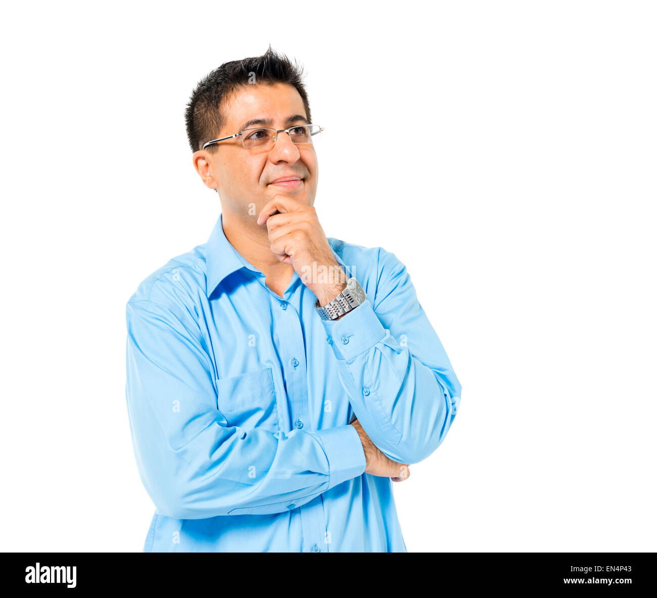 Confident Man Standing and Contemplating Stock Photo - Alamy