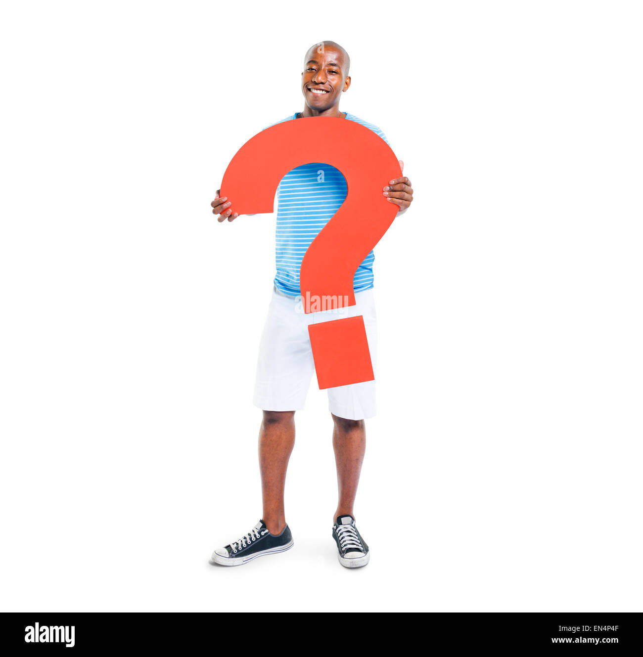 Man Holding Question Mark Symbol Stock Photo - Alamy
