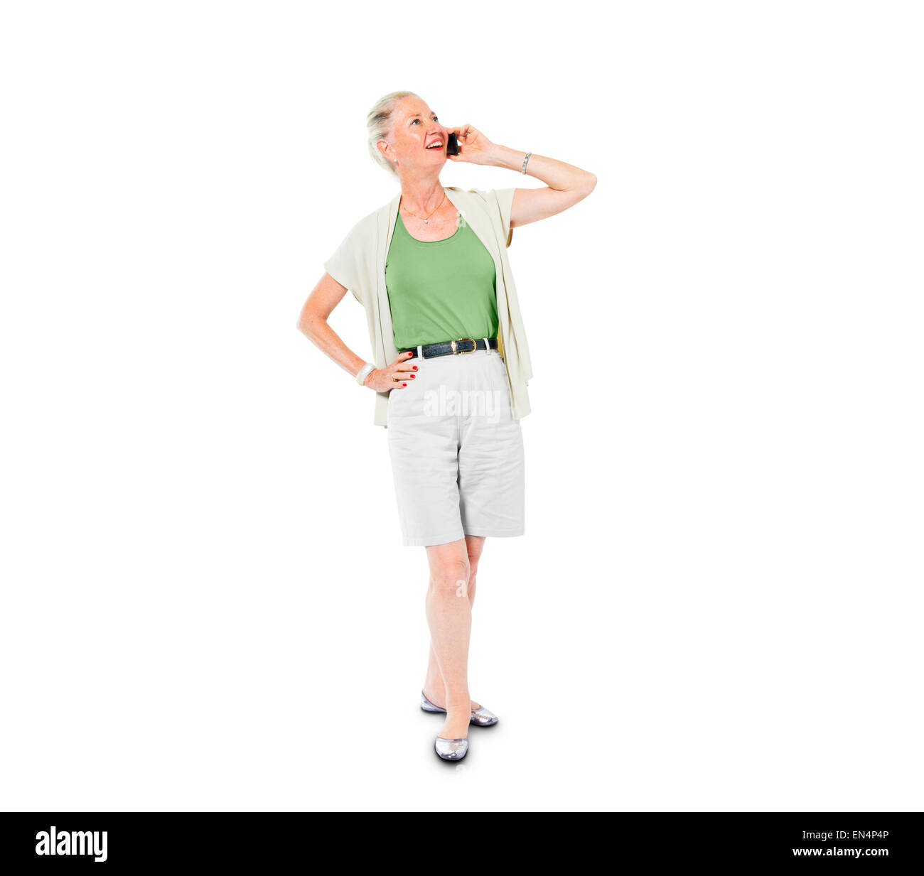 Woman talk on phone Cut Out Stock Images & Pictures - Alamy