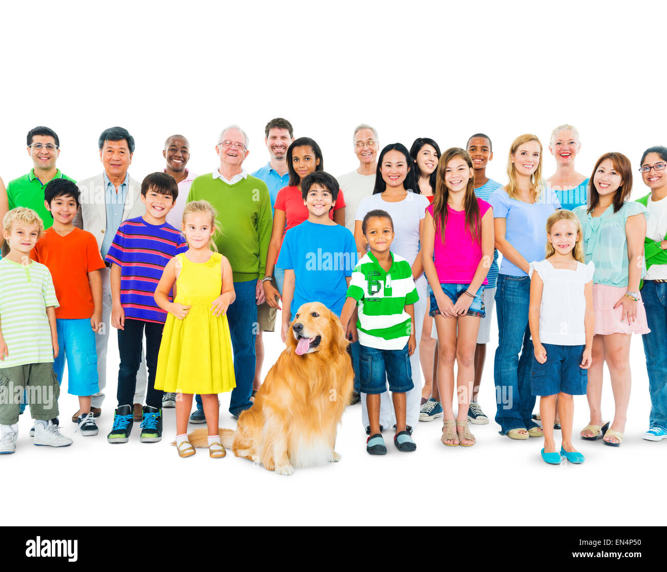 Multi-ethnic group of mixed age people together as one family Stock ...