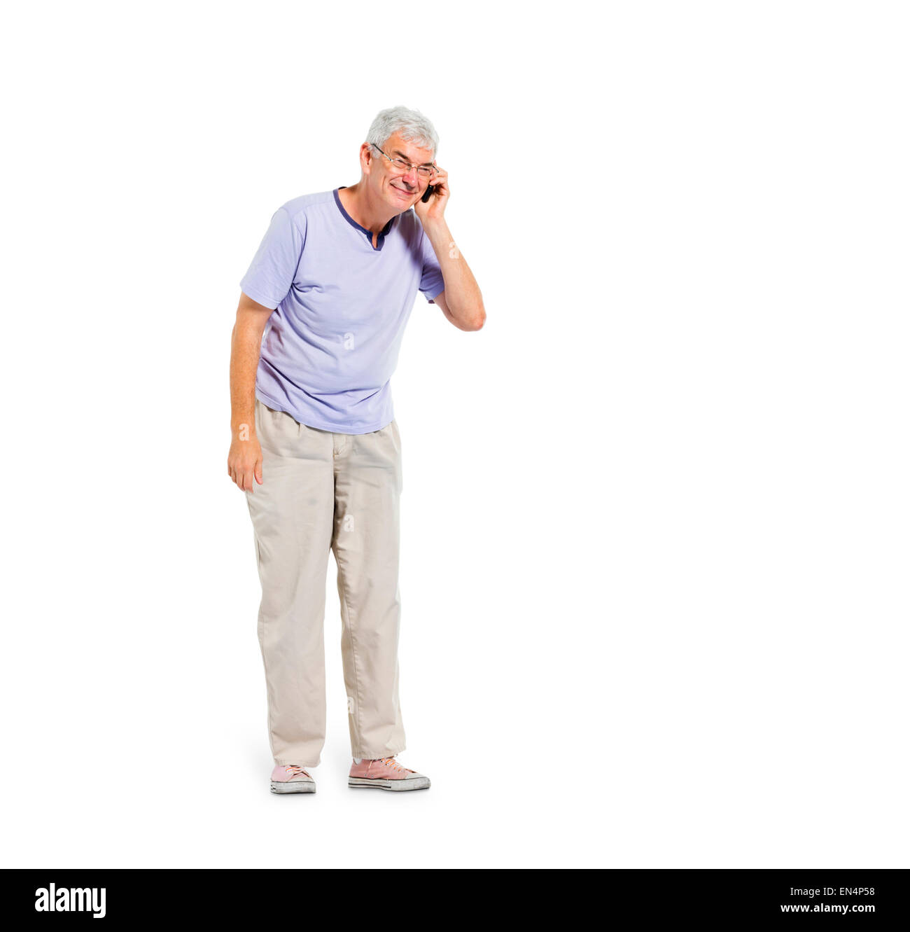 Old man smartphone Cut Out Stock Images & Pictures - Alamy