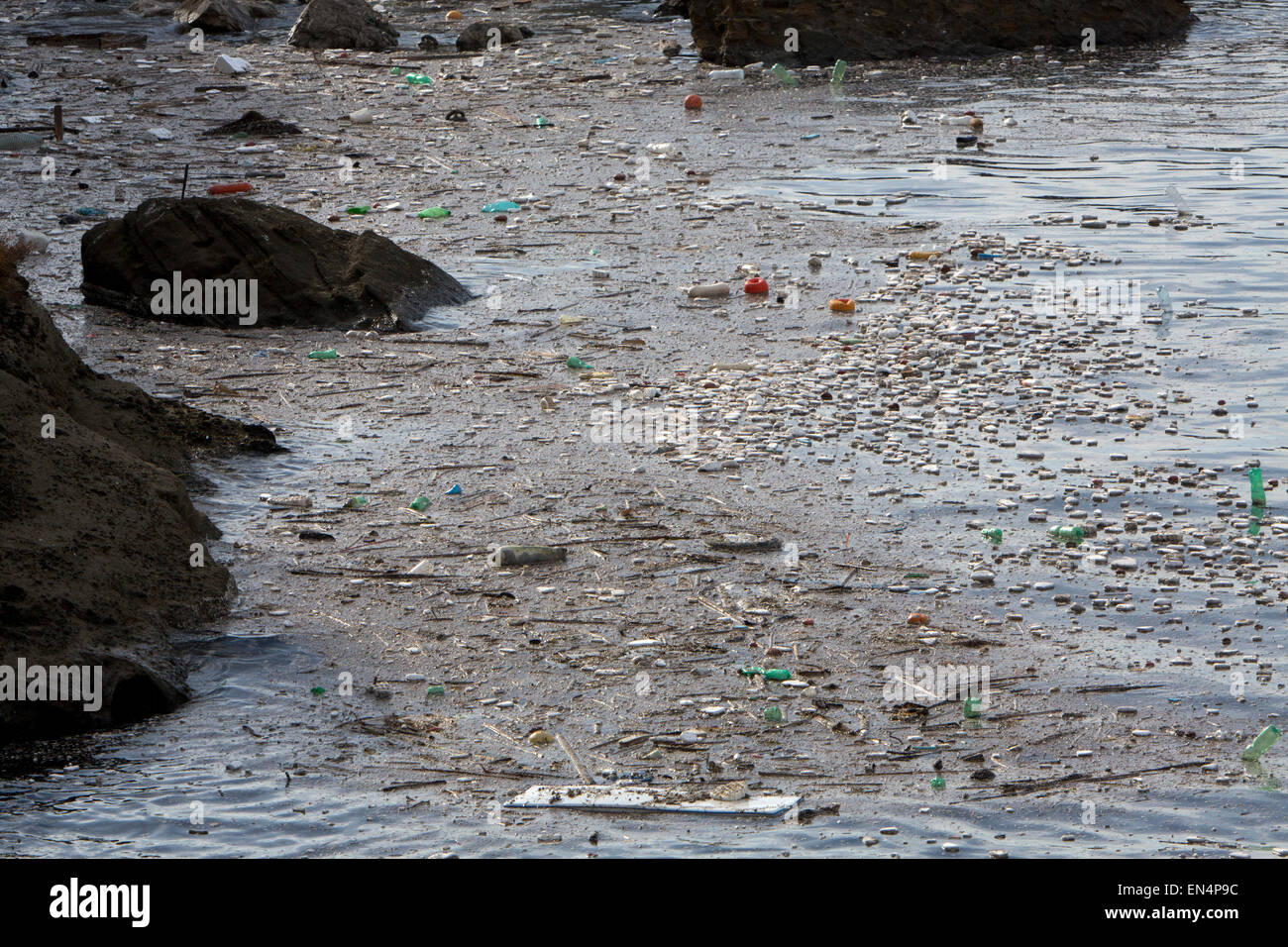 plastic pollution at the Italian coast near Naples Stock Photo - Alamy