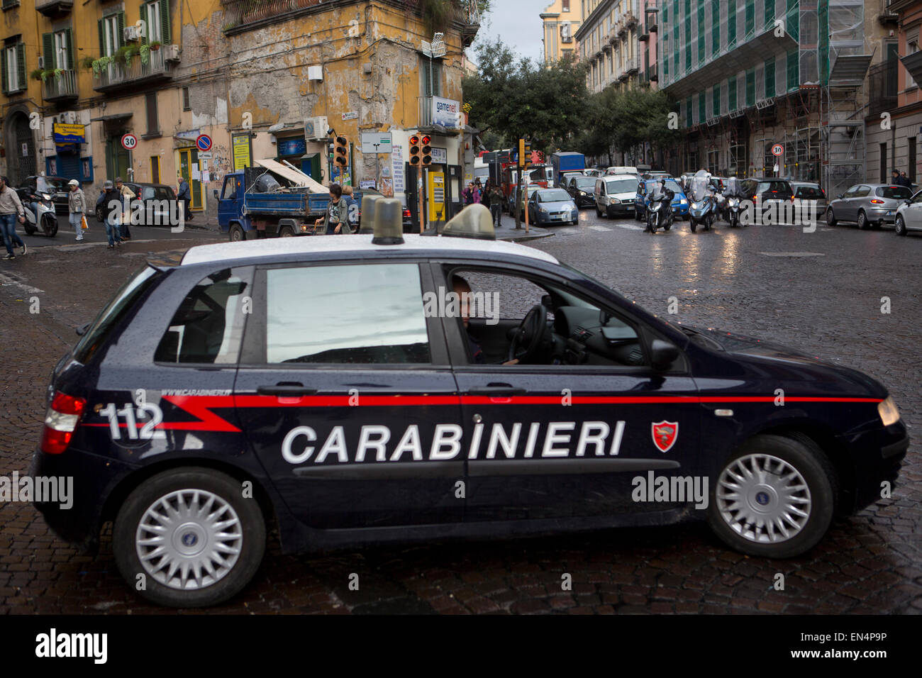 Itailan police in naples Stock Photo - Alamy