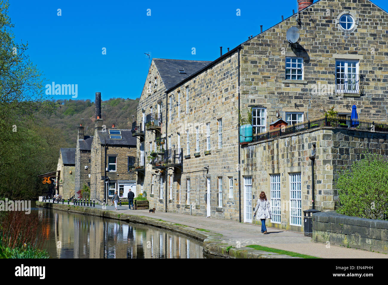 The Rochdale Canal at Hebden Bridge, Calderdale, West Yorkshire ...