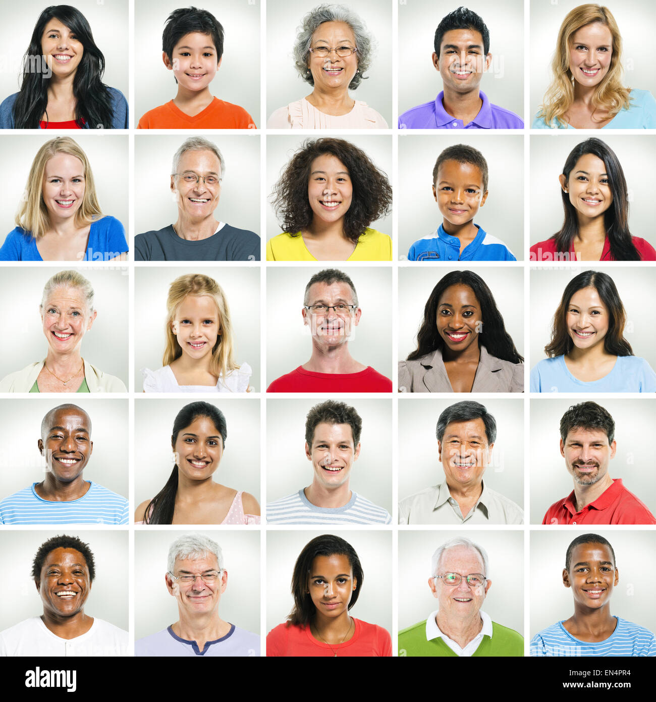 Diverse faces expressing joy hi-res stock photography and images - Alamy