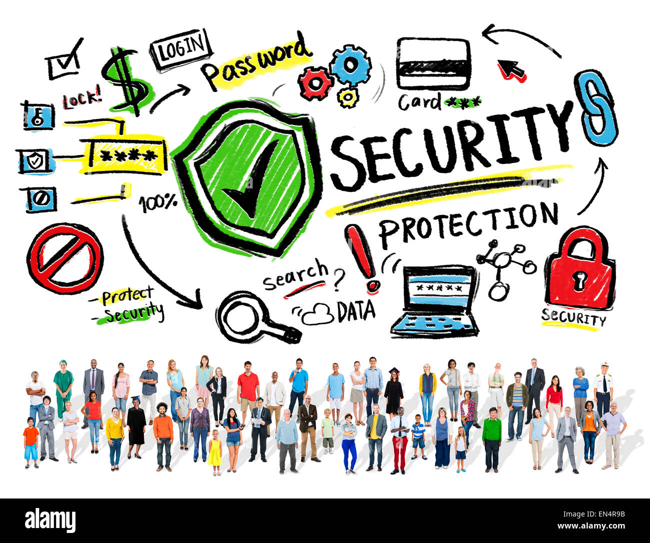 Ethnicity People Community Cheerful Security Protection Concept Stock ...