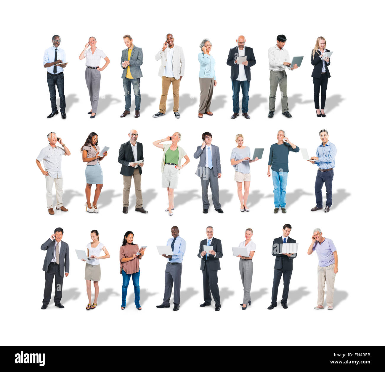 Group of Multiethnic Business People Using Digital Devices Stock Photo ...